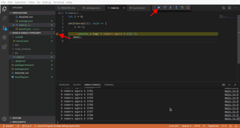 Debug NodeJS with TypeScript using Visual Studio Code