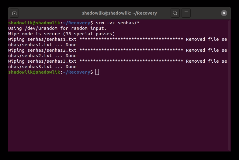 Cómo eliminar permanentemente archivos en Linux