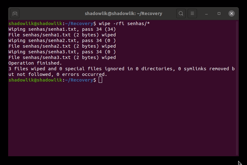 Como deletar permanentemente arquivos no Linux